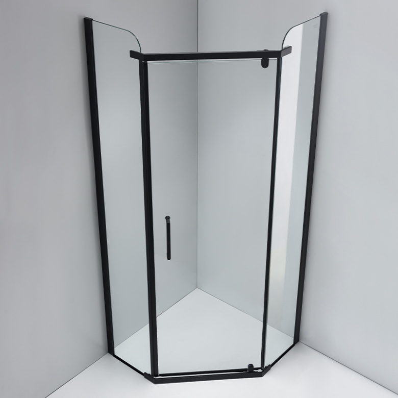 KABINA PRYSZNICOWA PIĘCIOKĄTNA KZ91B CZARNA 90x90 CM - sklep Hydrosan.eu